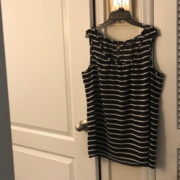 a.n.a | Tops | Pretty Semi Sheer Black And White Stripe By Ana | Poshmark